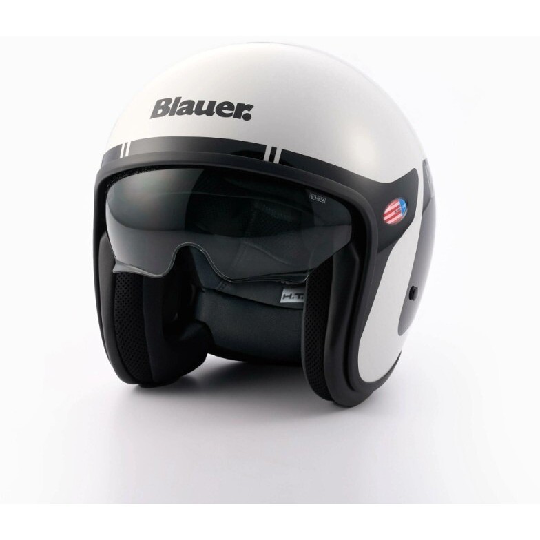 Blauer Pilot 1.1 06 Vintage Jet Motorcycle Helmet with Go Graphics ...