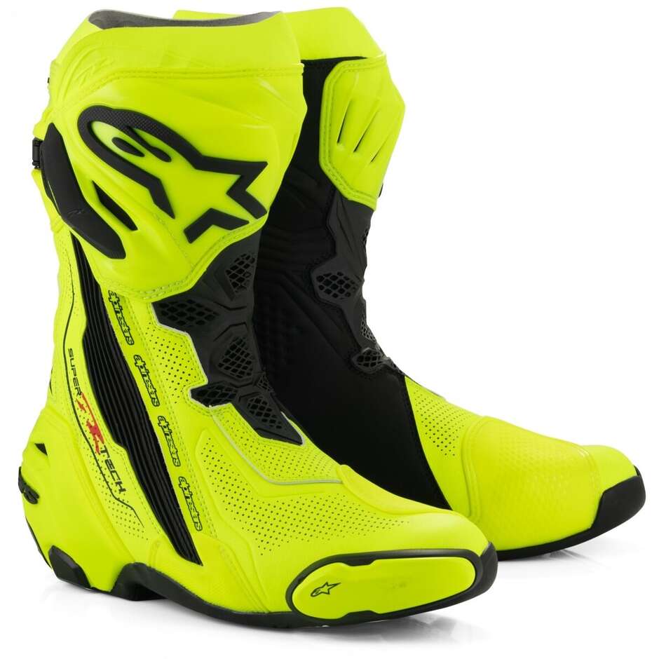 Bottes moto Alpinestars SUPERTECH R VENTED Jaune Fluo Noir Vente en ...
