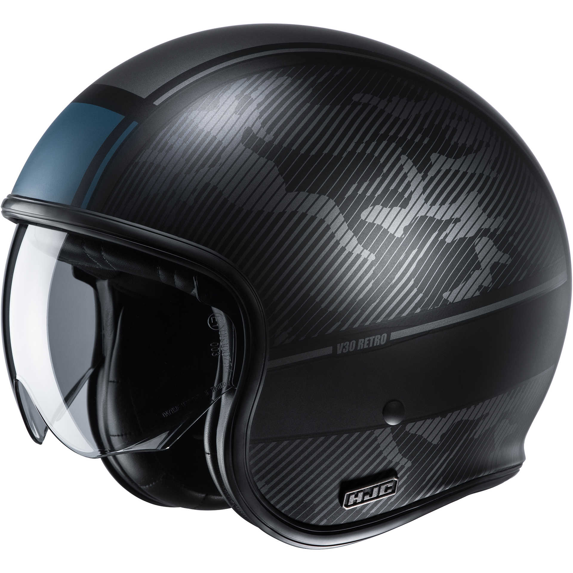 Casco Jet Custom in Fibra HJC v30 ALPI MC5SF Nero Grigio Opaco Vendita ...