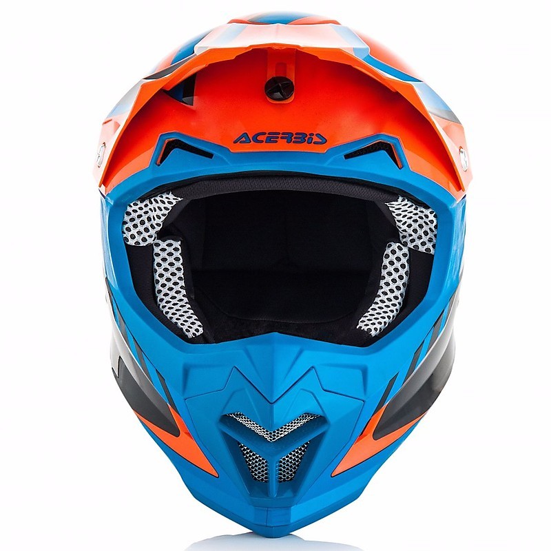 Casco Moto Cross Enduro Acerbis Profile 4.0 Arancio Fluo/Blu Lucido Vendita Online - Outletmoto.eu