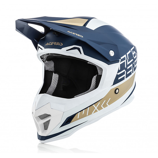 Casco Moto Cross Enduro Acerbis Profile 4.0 Bianco Blu Vendita Online - Outletmoto.eu