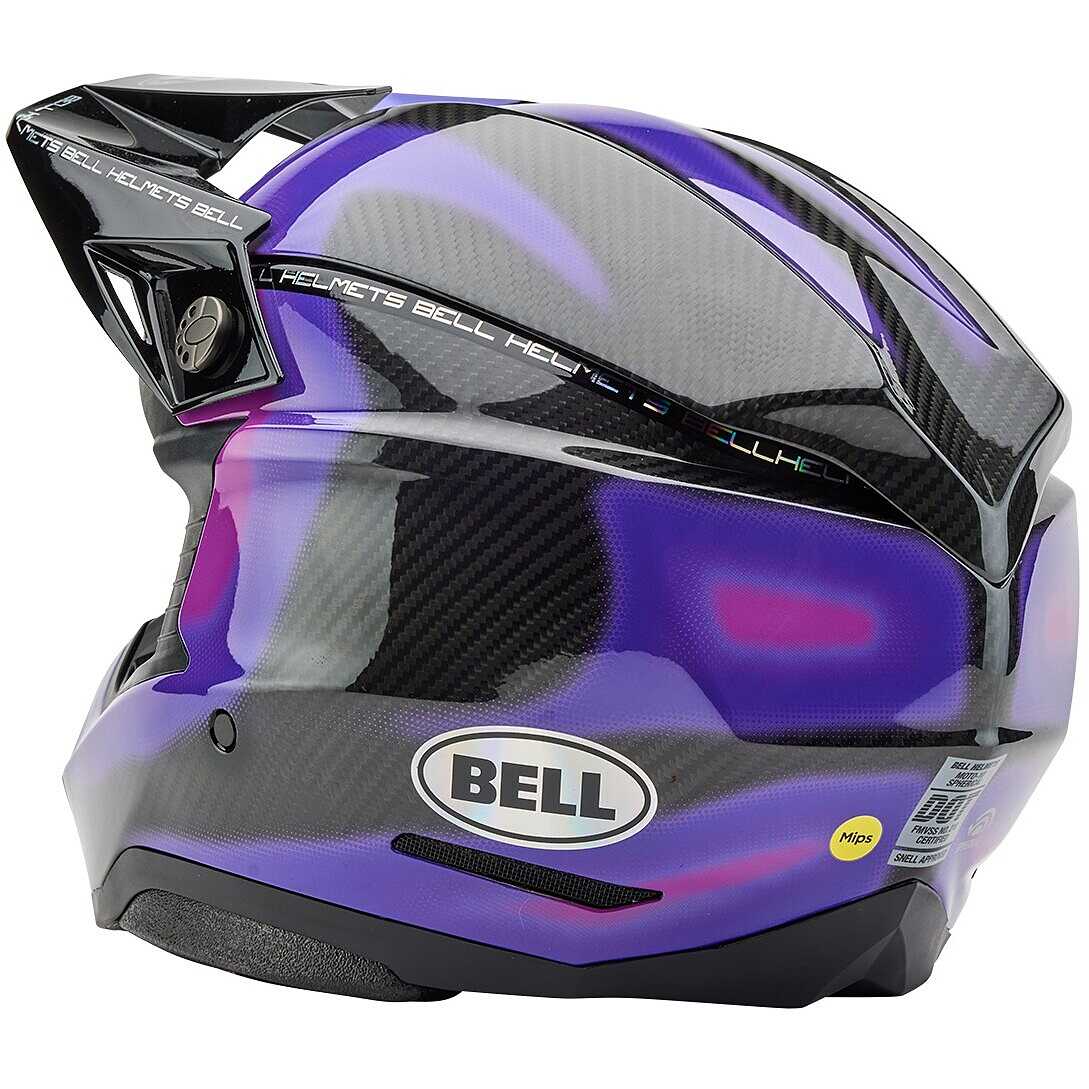 Casco Moto Cross Enduro Bell MOTO-10 SPHERICAL FLARE Viola Lucido ...