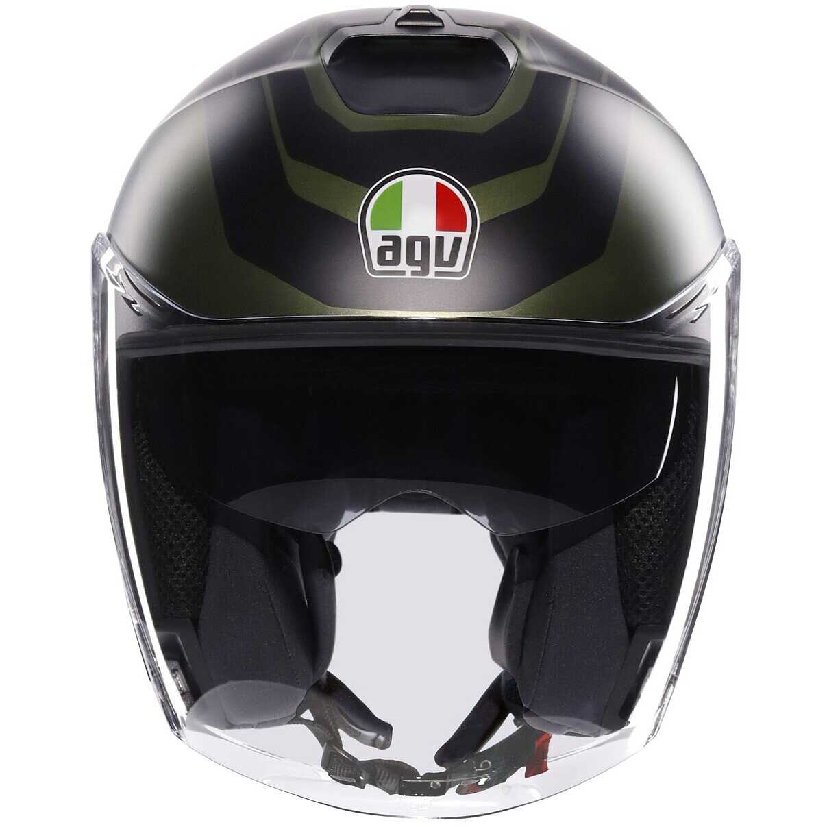 Casco Moto Jet AGV IRIDES SAKAI Opaco Verde Nero Vendita Online ...