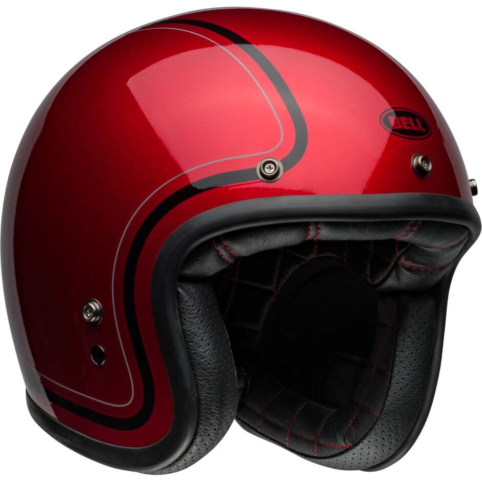 Casco Moto Jet Cafè Racer Bell CUSTOM 500 CHIEF CANDY Rosso Vendita ...