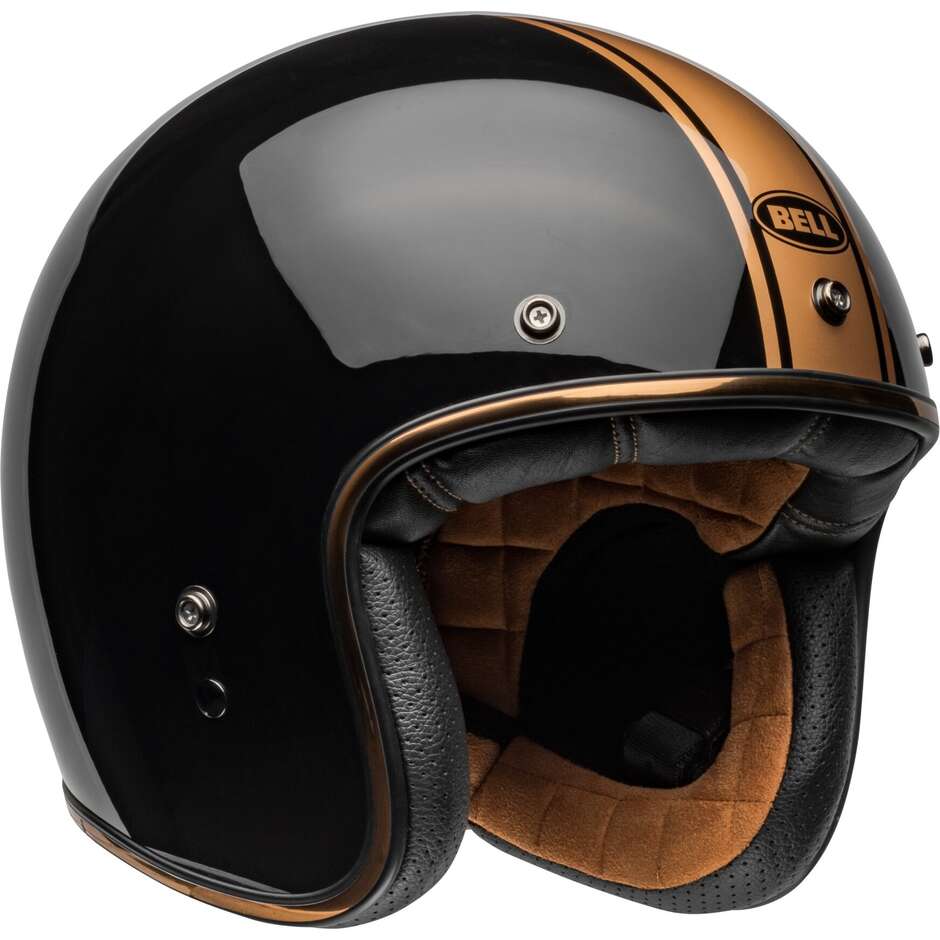 Casco Moto Jet Cafè Racer Bell CUSTOM 500 RALLY Nero Bronzo Lucido ...