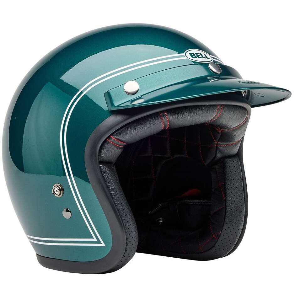 Casco Moto Jet Cafè Racer Bell CUSTOM 500 SMQ RIVERSIDE Verde Metallizzato Vendita Online ...