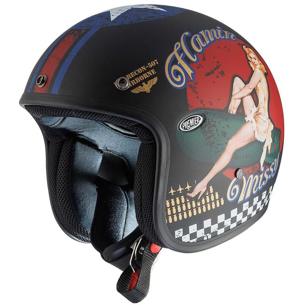 Casco Moto Jet Custom Premier CLASSIC PIN UP 9 BM Vendita Online ...
