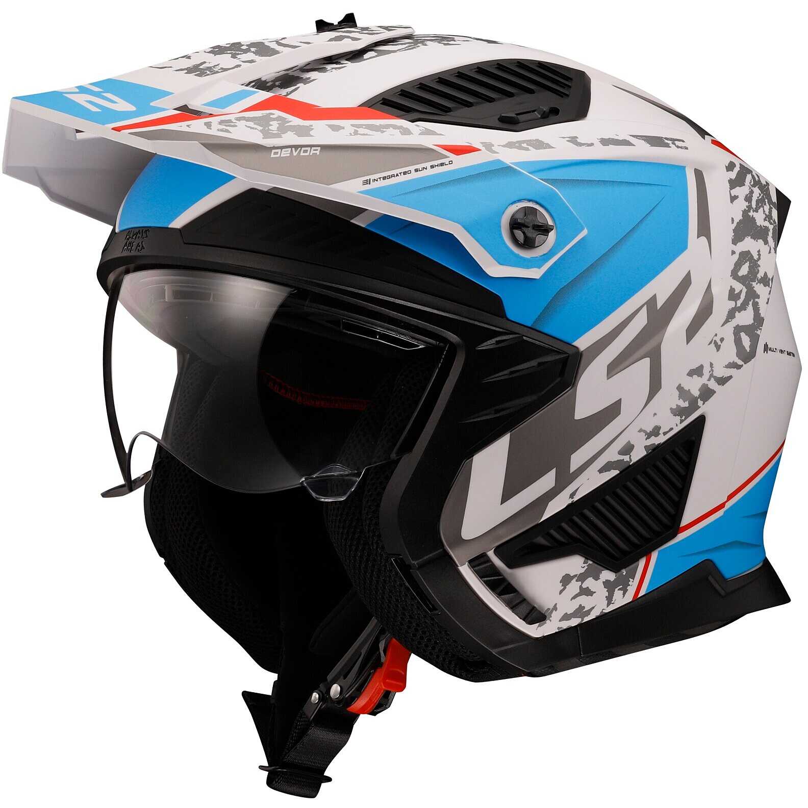 Casco Moto Jet Ls2 OF606 DRIFTER DEVOR Bianco Blu Opaco Vendita Online ...