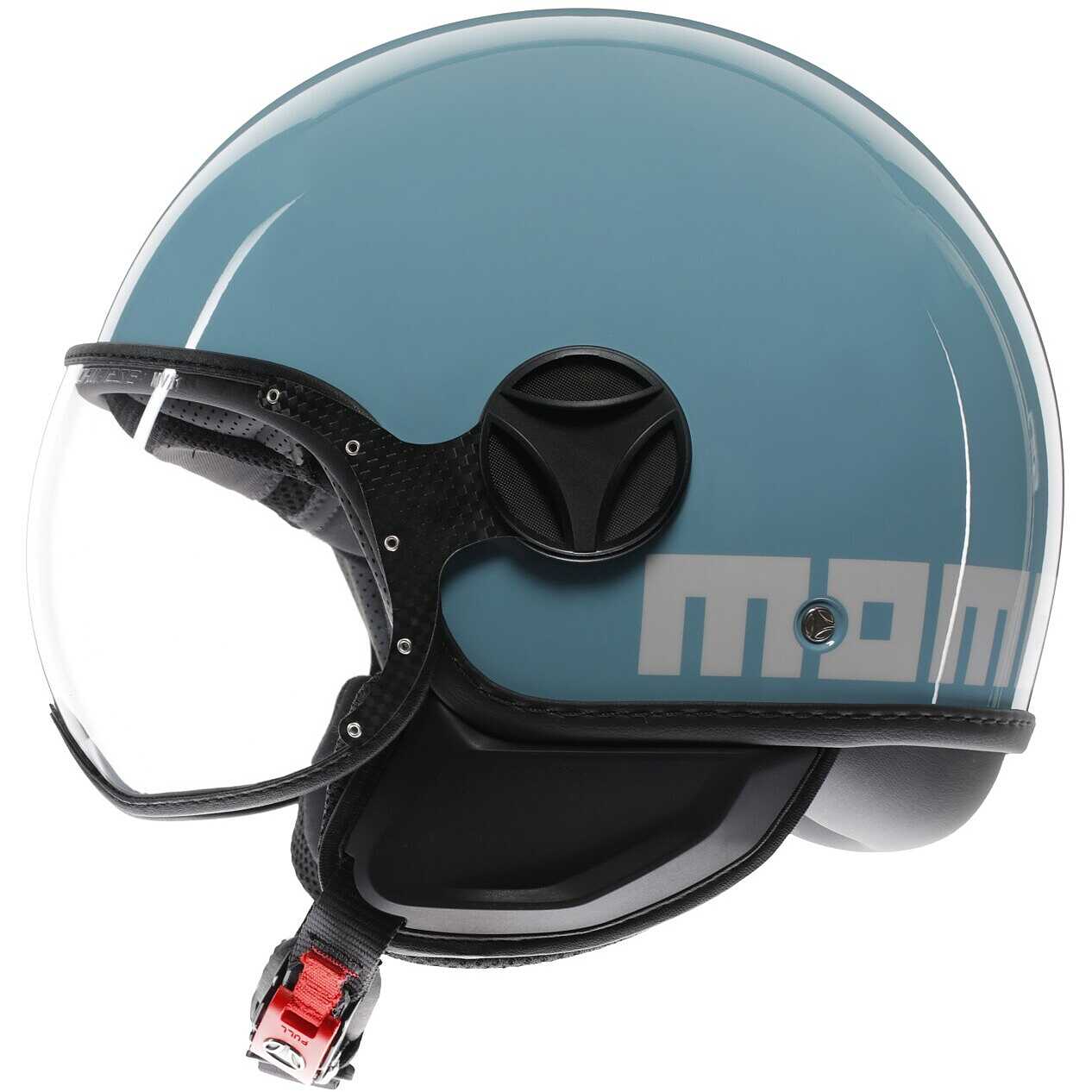 Casco Moto Jet Momo Design FGTR CLASSIC Candy Sky Blu Bianco Vendita ...