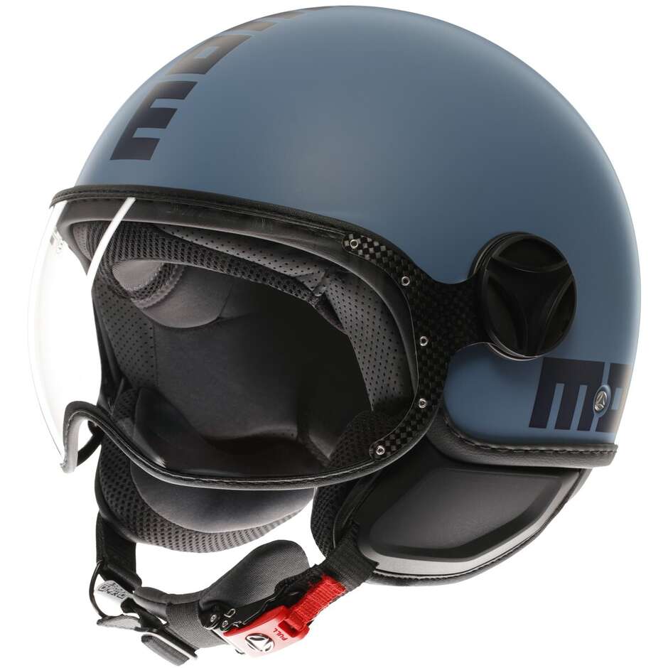 Casco Moto Jet Momo Design FGTR CLASSIC Mono Dusty Opaco Blu Vendita ...