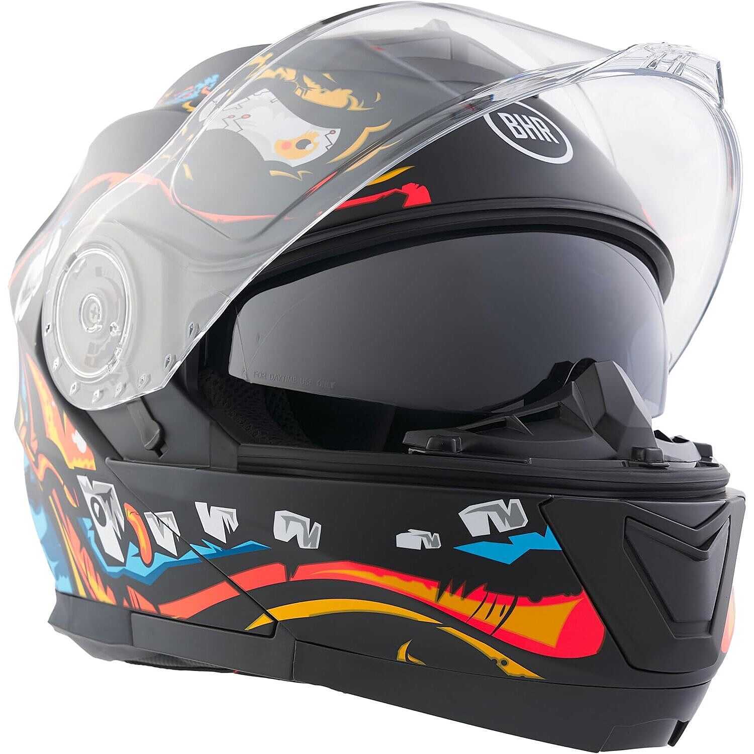 Casco Moto Modulare BHR 836 Flip Up ZOMBIE Nero Vendita Online ...