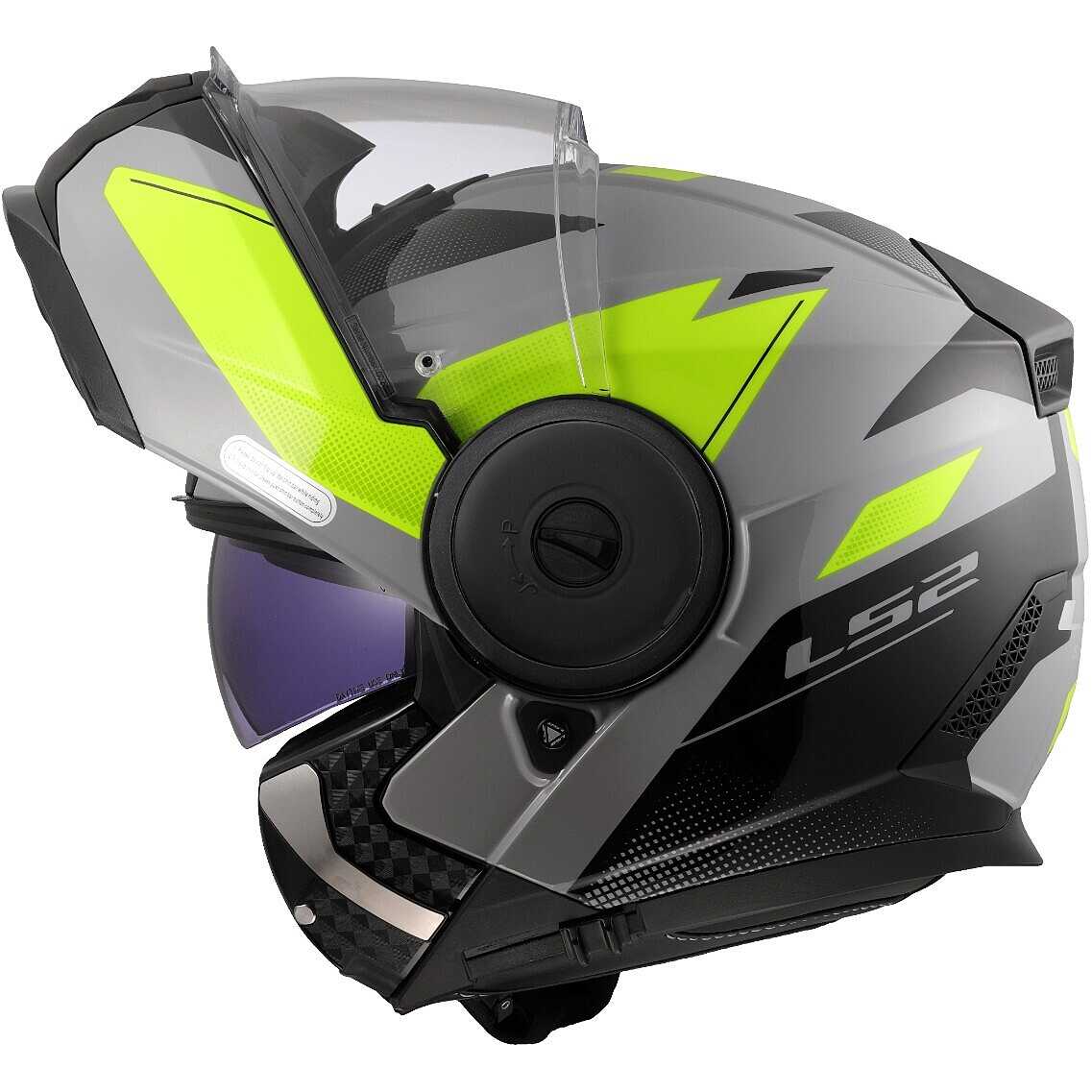 Casco Moto Modulare P/J LS2 FF902 SCOPE II DURIA Grigio Giallo Fluo ...