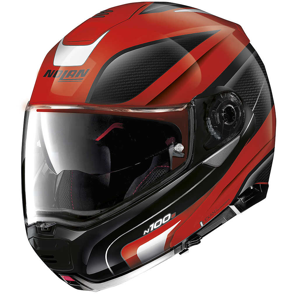 Casco Moto Modulare P/J Nolan N100-5 ORBITER N-Com 071 Rosso Corsa ...
