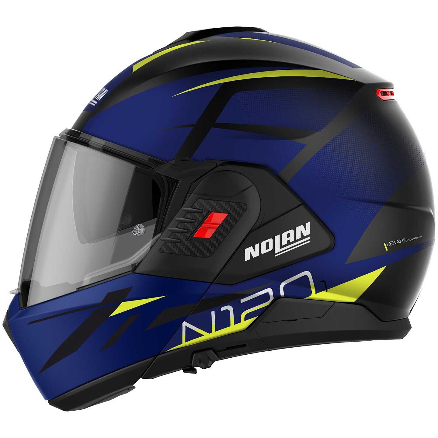 Casco Moto Modulare P/J Nolan N120-1 NIGHTLIFE N-COM 028 Blu Giallo ...
