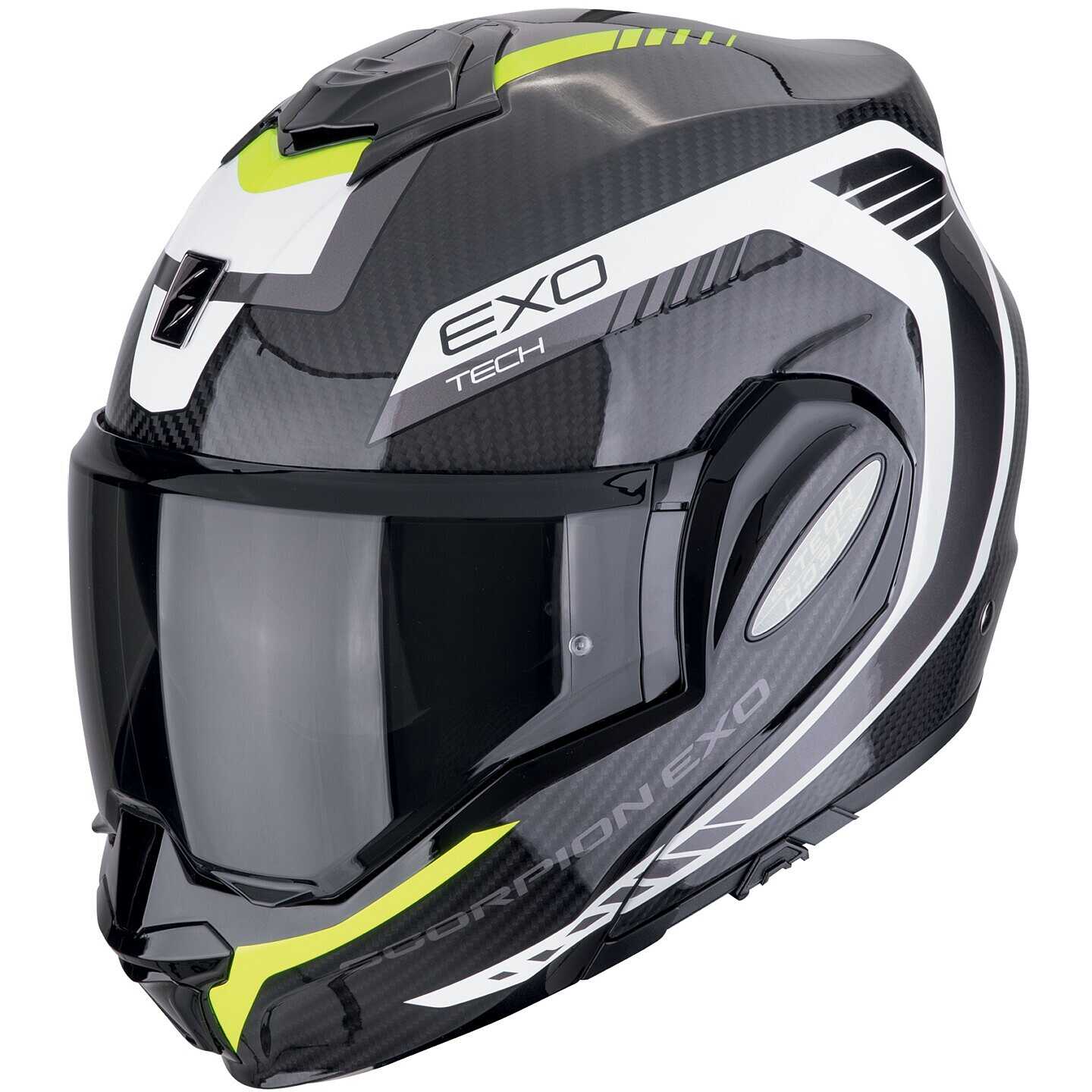 Casco Moto Modulare P/J Scorpion EXO-TECH EVO CARBON COSY Nero Neon giallo Vendita Online ...