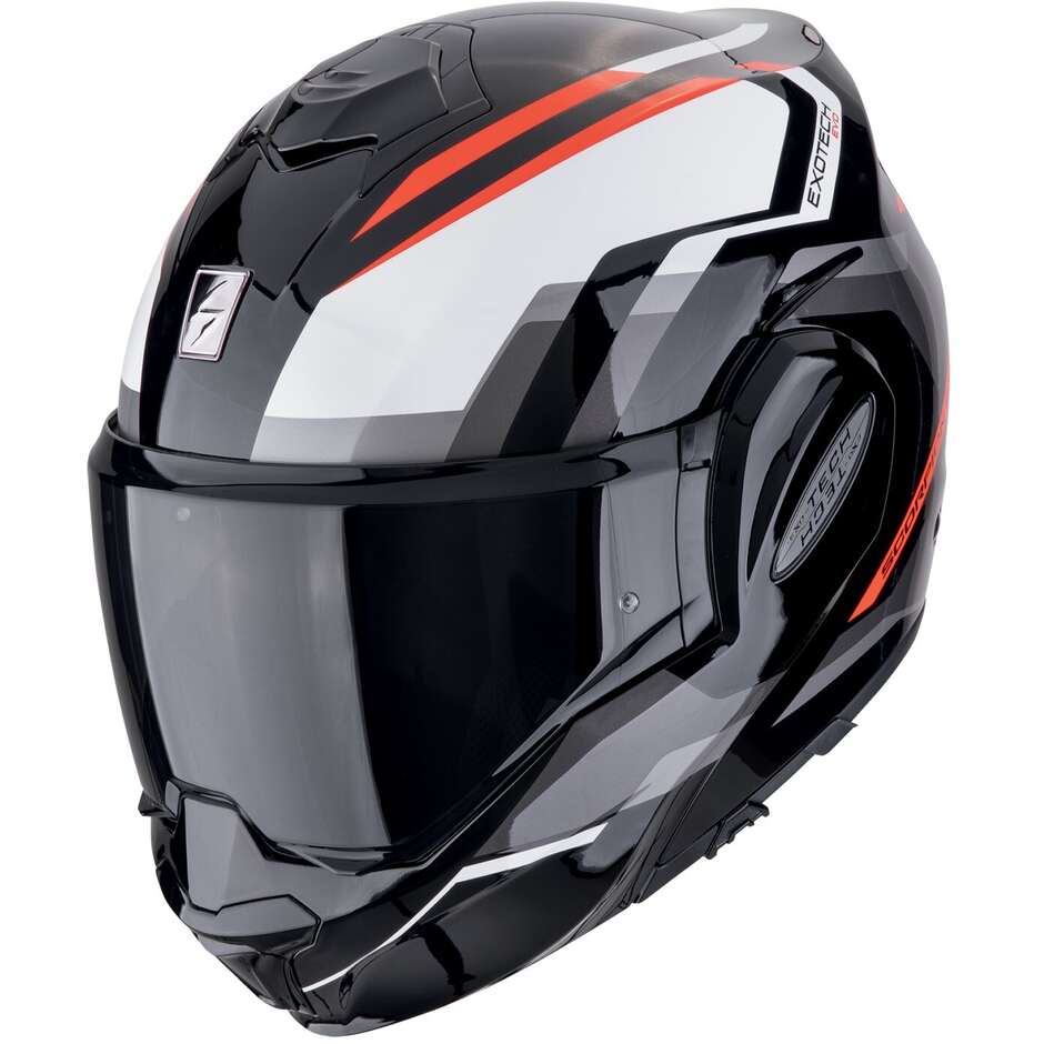 Casco Moto Modulare P/J Scorpion EXO-TECH EVO FURIO Nero Rosso Vendita ...