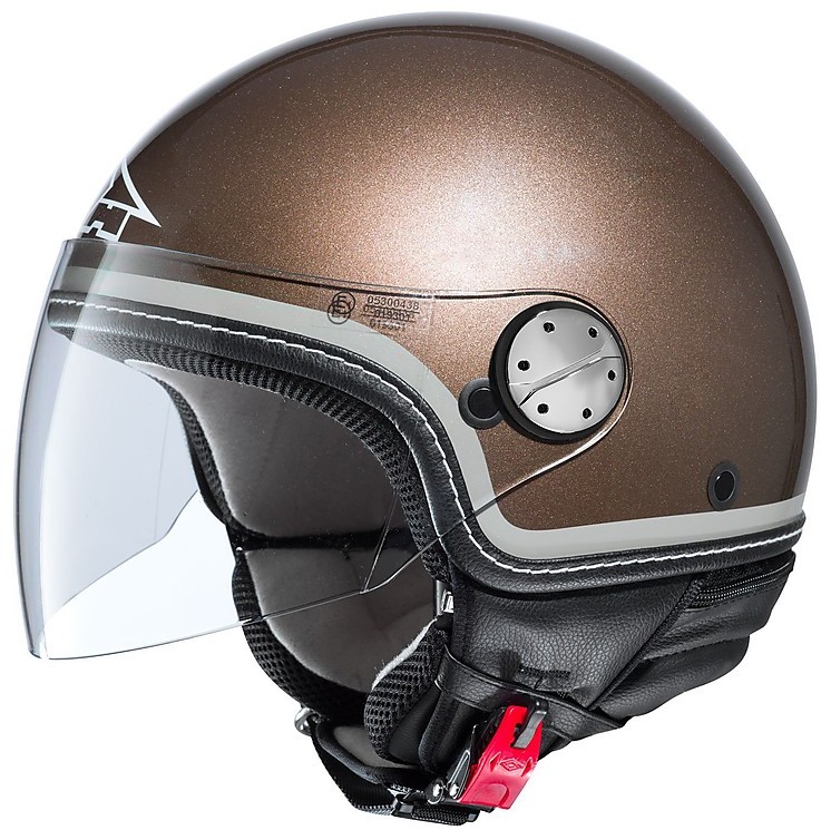 Casque de moto Axo Jet avec visière de métro marron Vente en Ligne ...