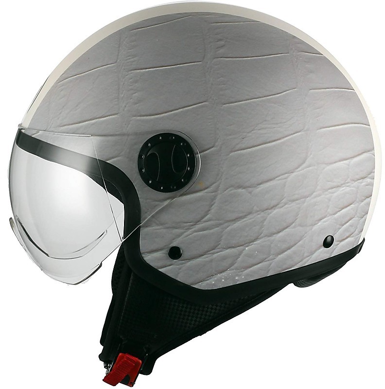 Casque de moto Demi-Jet Visière bombée BHR 801 Opaque Snake Vente en ...