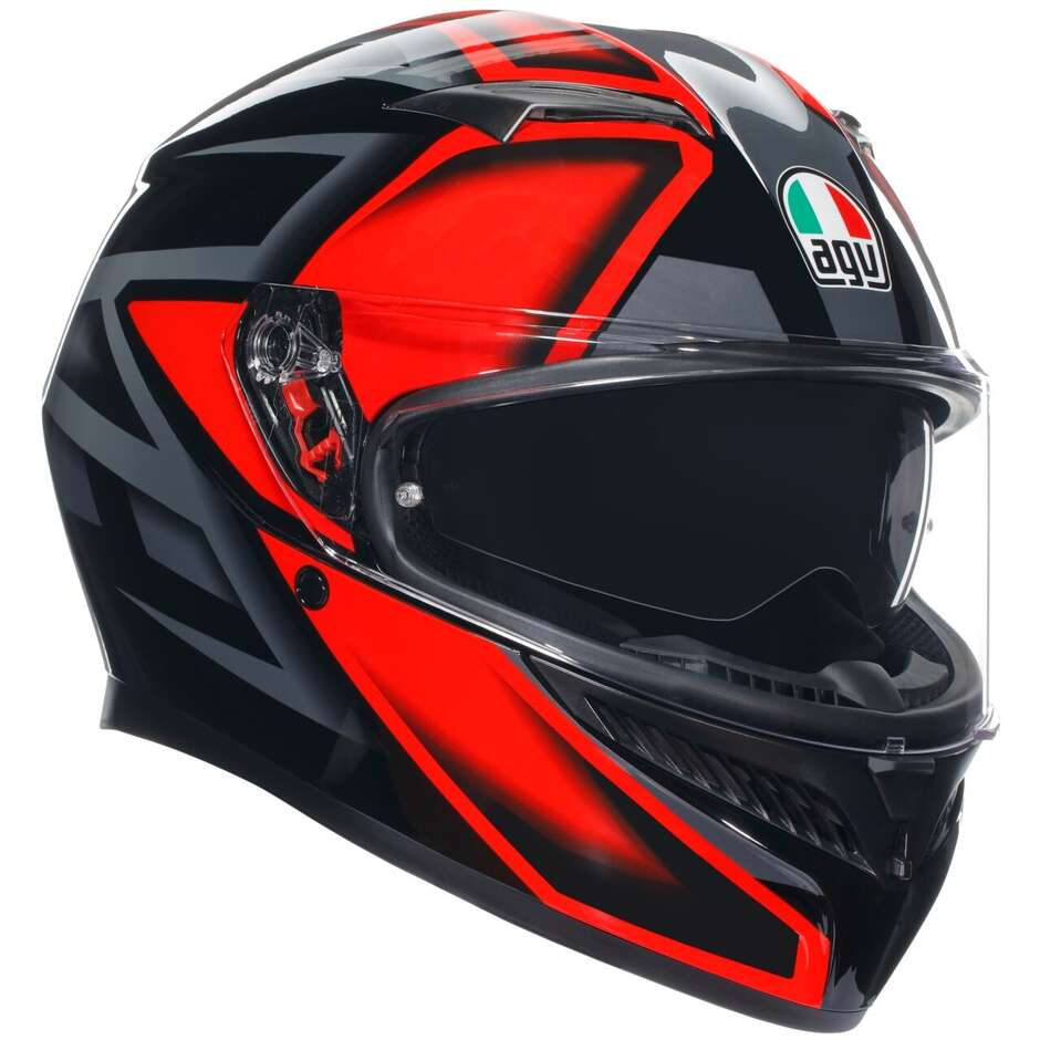Casque de moto intégral Agv K3 COMPOUND noir rouge Vente en Ligne ...