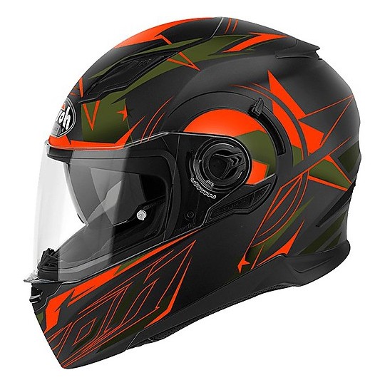 Casque de moto intégral Airoh Movement Double Visor Color Orange Mesh ...