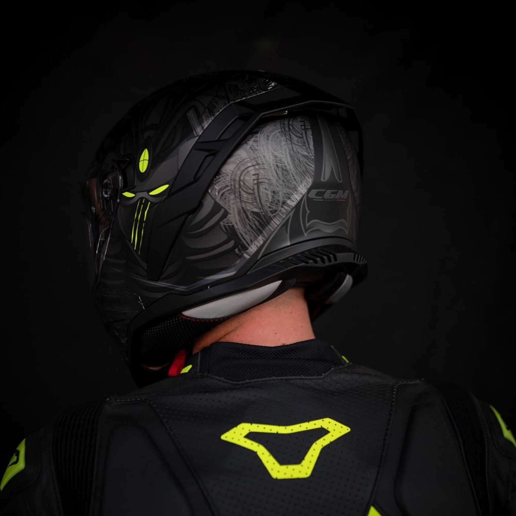 Casque de moto intégral CGM 363S SHOT NIPPO Noir mat jaune fluo Vente ...