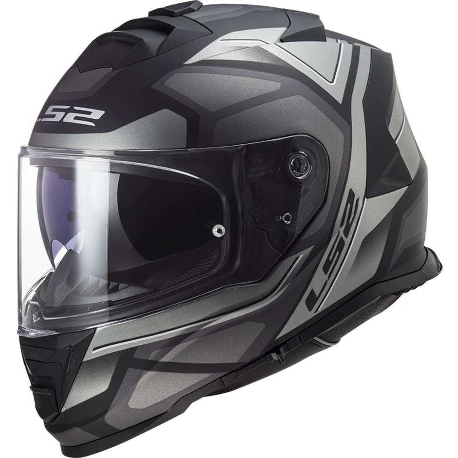 Casque de moto intégral double visière Ls2 FF800 STORM Faster Titanium ...