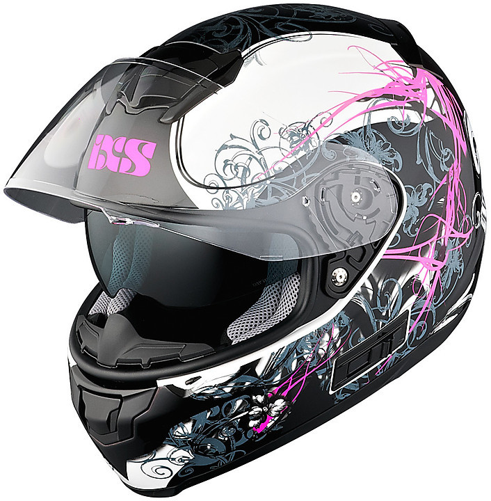 Casque de moto intégral IXS iXS 215 Curl noir blanc rose Vente en Ligne ...