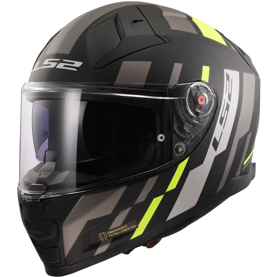 Casque de moto intégral en HPFC Ls2 FF811 VECTOR II TRON Noir Mat Jaune Fluo Vente en Ligne ...