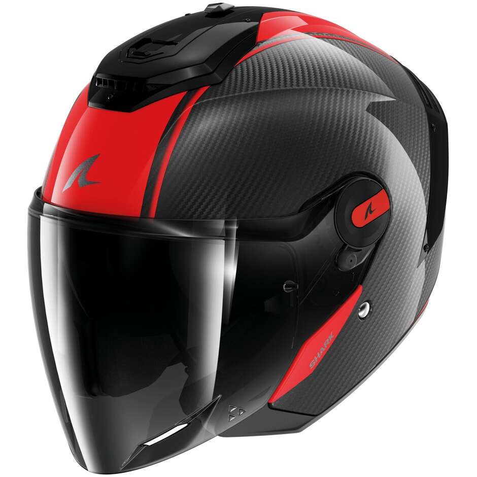 Casque de moto Shark RS JET CARBON BLANK carbone rouge Vente en Ligne ...