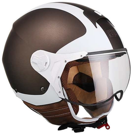 Casque Jet Moto avec Visière Contour CGM 107V POSITANO Marron Mat Vente ...
