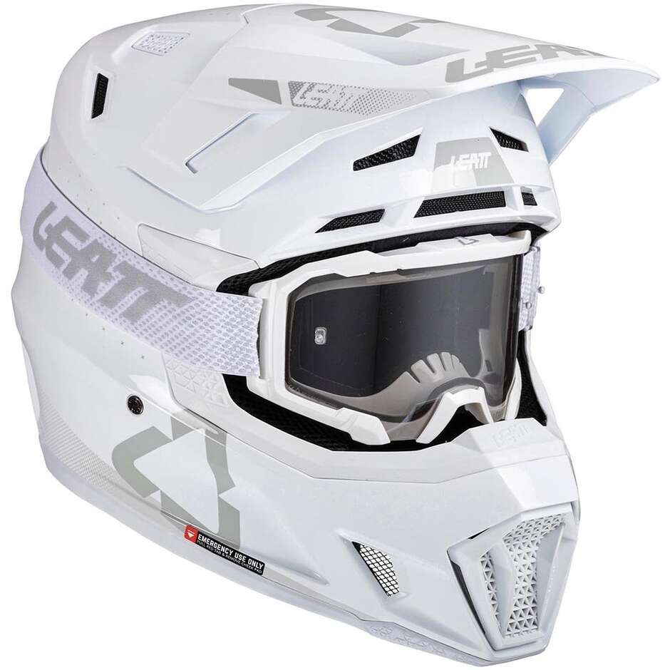 Casque moto cross Leatt KIT MOTO 7.5 V25 Blanc Blanc Vente en Ligne ...