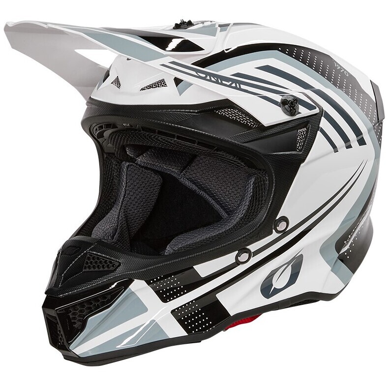 Casque moto cross Oneal 5SRS Polyacrylite Spyke Enduro Blanc Noir Vente ...