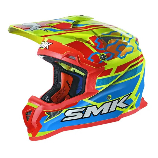 Casque Moto Cross SMK Allterra Tribou MX GL453 Jaune Rouge Vente en ...