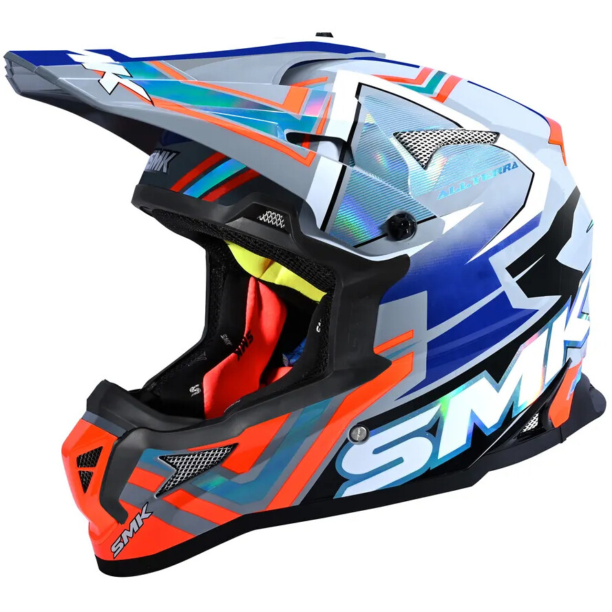 Casque Moto Cross SMK Allterra X-Aces GL657 Bleu Blanc Vente en Ligne ...