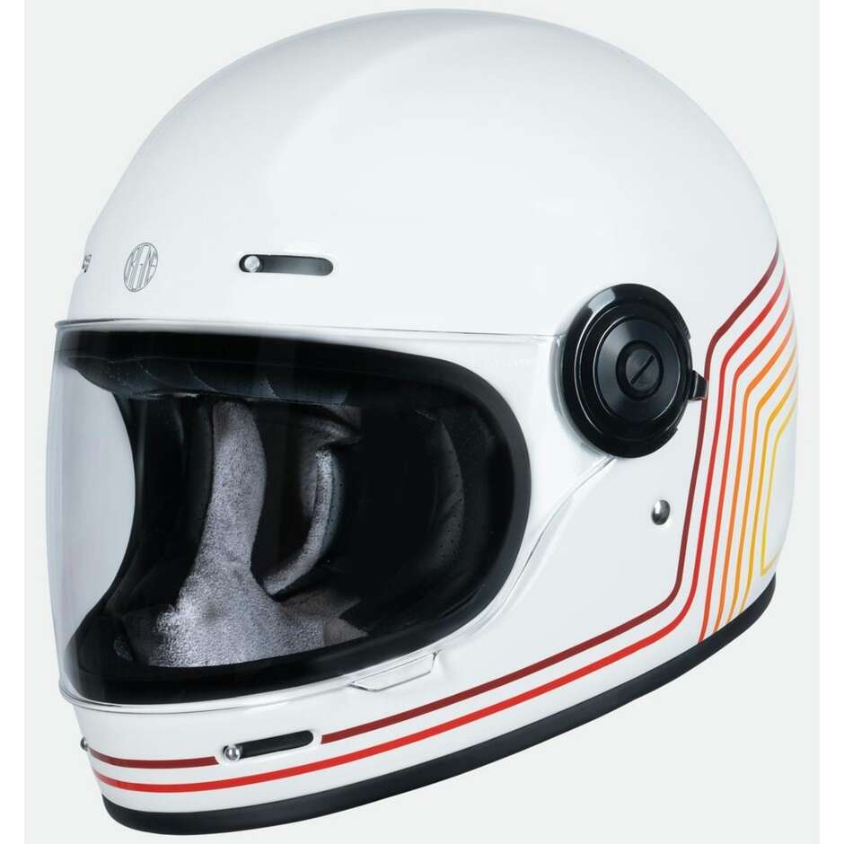 Casque Moto Intégral Custom Origine VEGA Sunrise Rouge Blanc Vente en ...