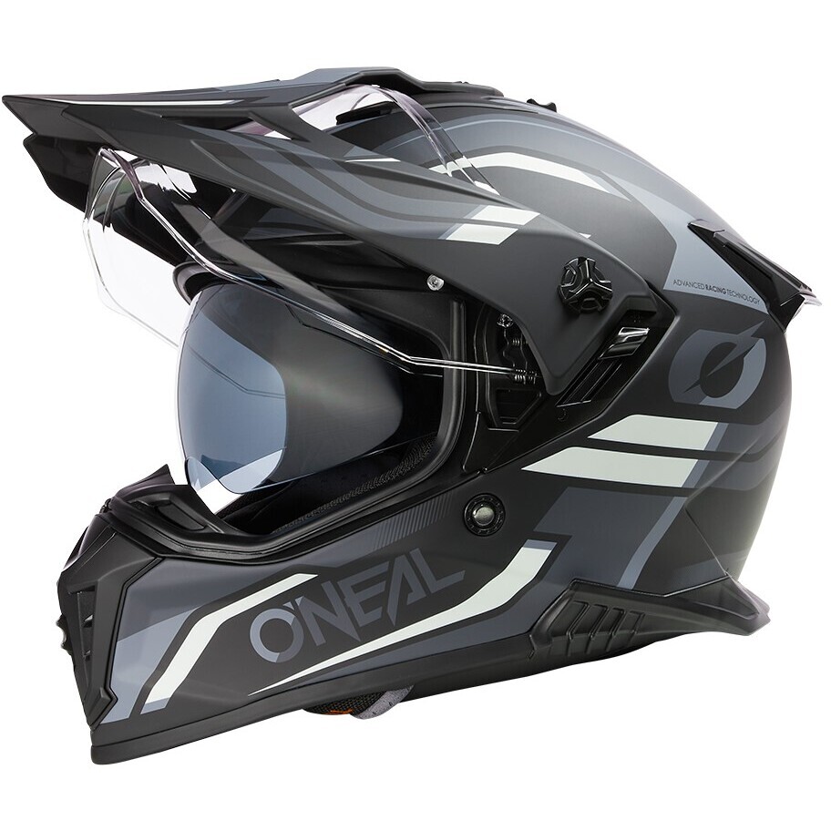 Casque moto intégral Oneal A-SRS SPIKE Adventure noir gris blanc Vente ...
