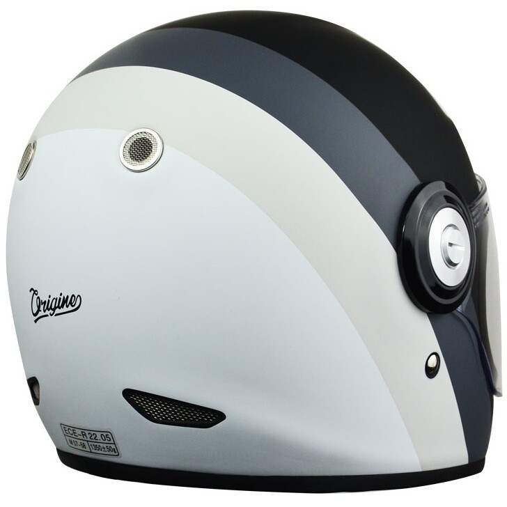 Casque Moto Intégral Origin VEGA Primitive Gris Blanc Noir Mat 22.06 ...