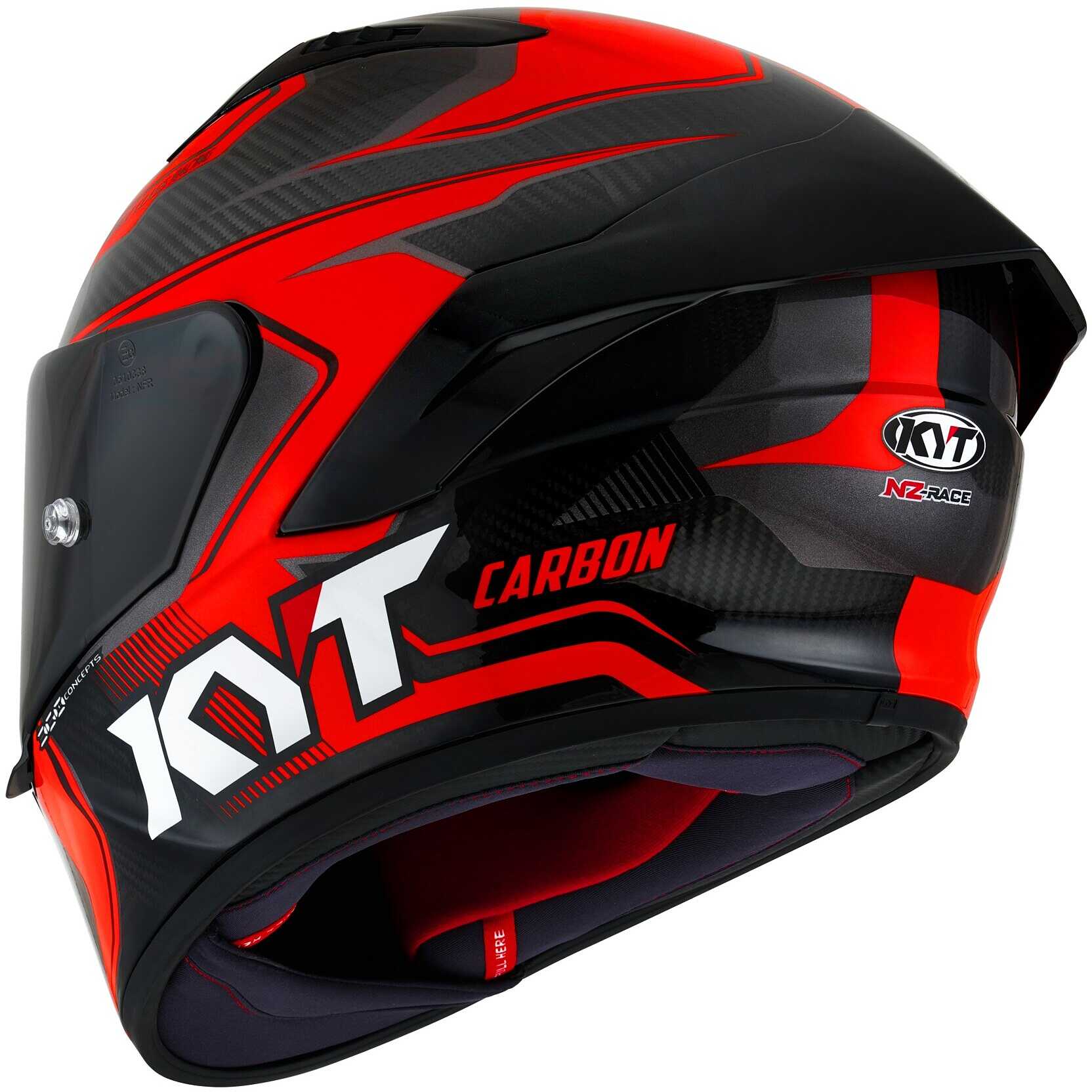 Casque Moto Intégral Racing Kyt NZ-RACE CARBON COMPETITION Rouge Vente ...