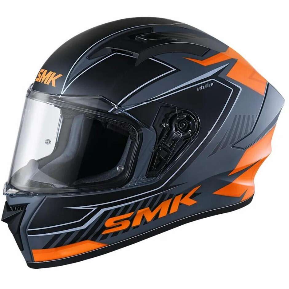 Casque moto intégral SMK Stellar Adox MA672 noir orange Vente en Ligne ...