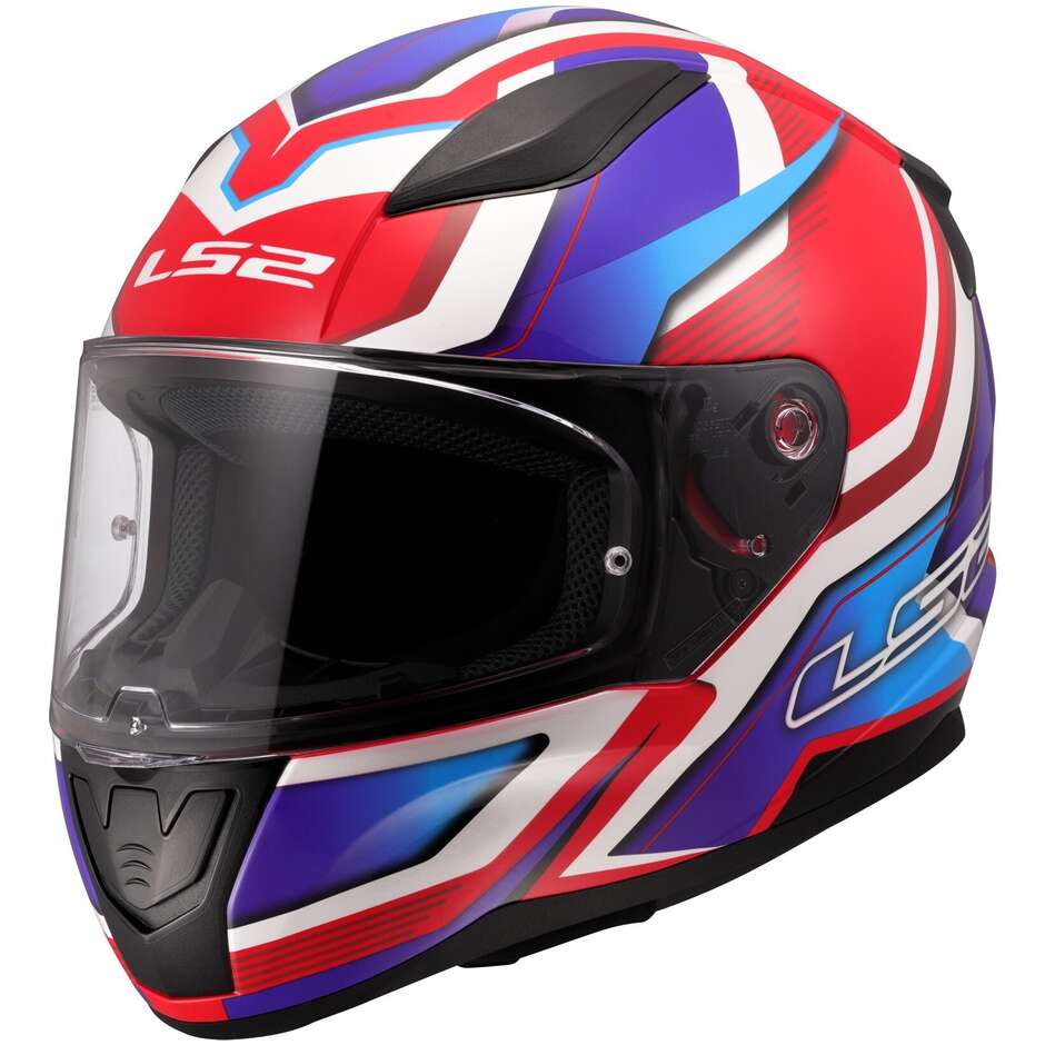 Casque moto intégral LS2 FF353 RAPID 2 FLITZ blanc bleu rouge Vente en Ligne - Outletmoto.eu