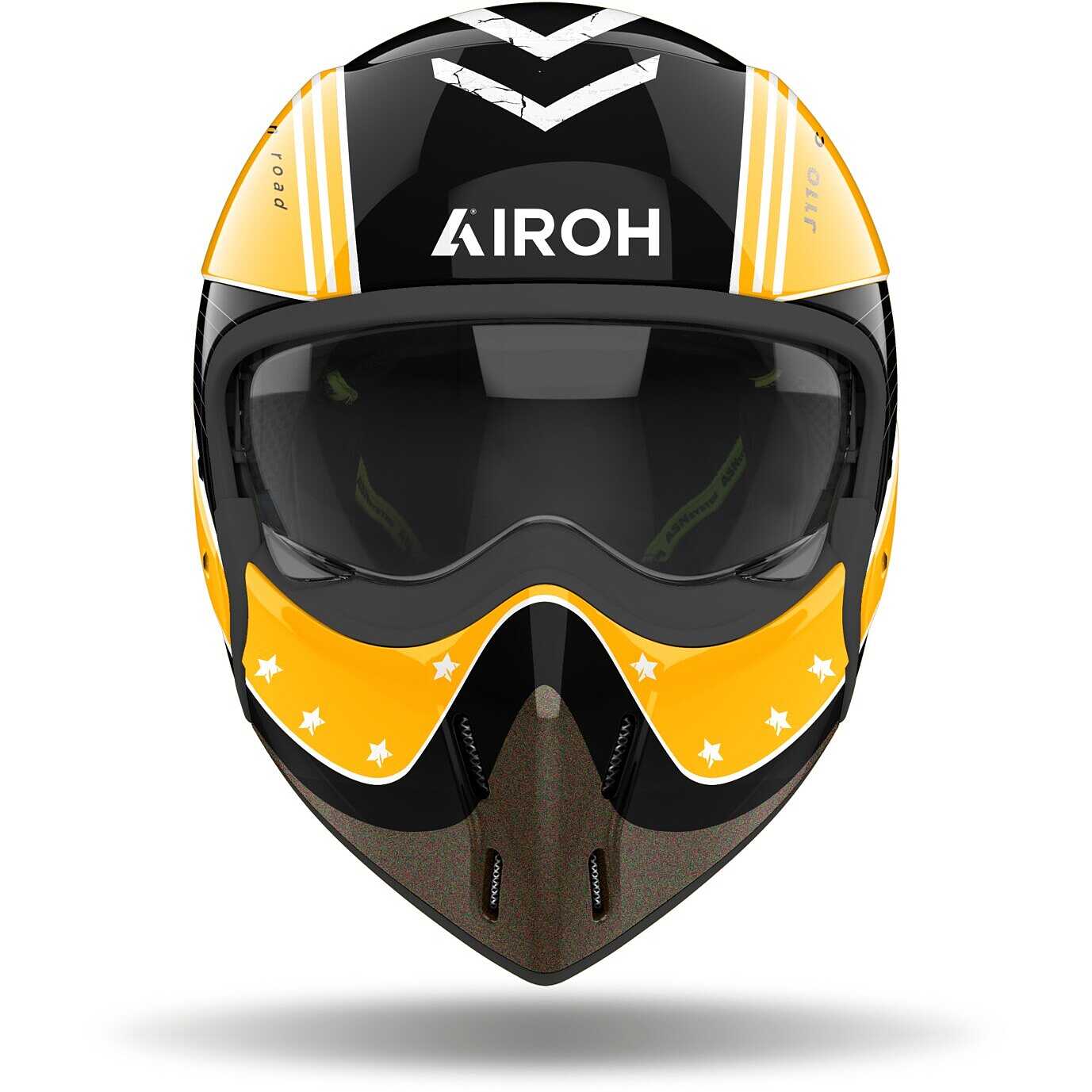 Casque Moto Jet Airoh J110 COMMAND Jaune Brillant Vente en Ligne ...