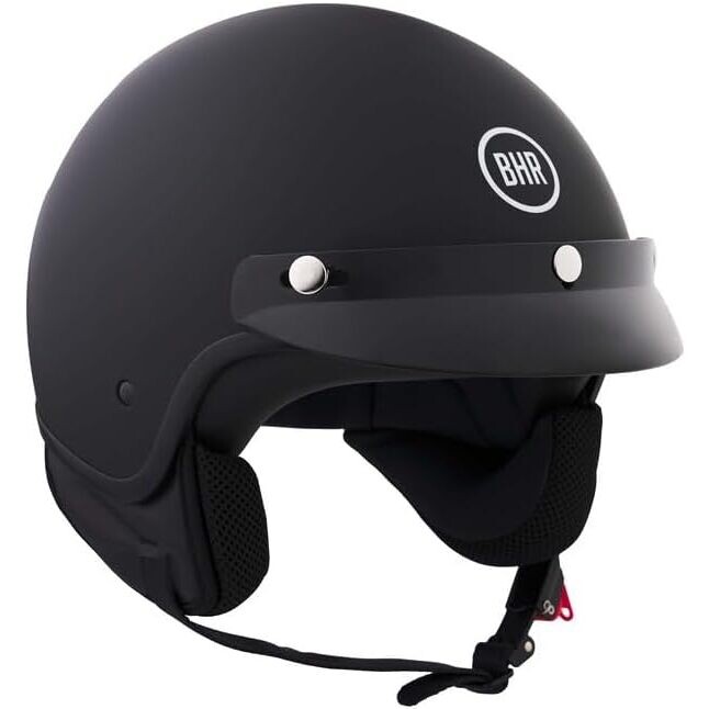 Casque moto jet BHR 839 3 BUTTON noir mat Vente en Ligne - Outletmoto.eu