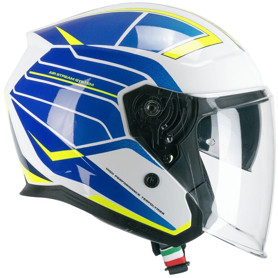 Casque Moto Jet CGM 136S RNA RACE Bleu Jaune Fluo Vente en Ligne ...