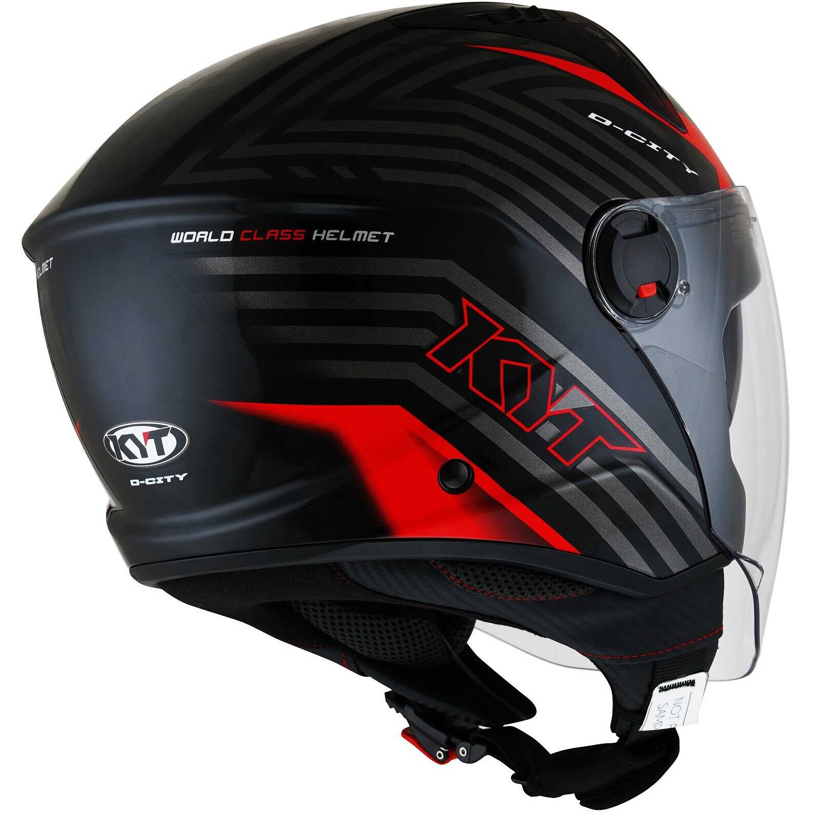 Casque Moto Jet KYT D-CITY LUCENT Noir Rouge Vente en Ligne - Outletmoto.eu