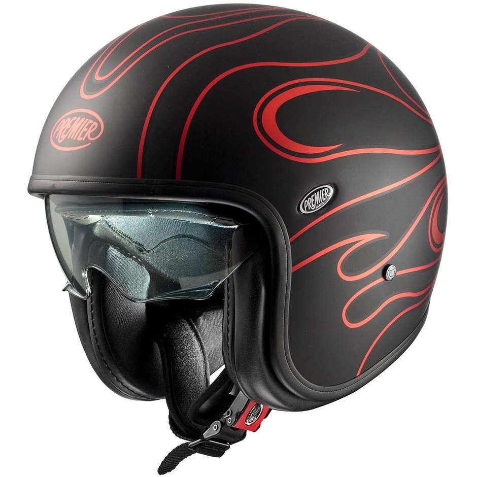 Casque Moto Jet Premier VINTAGE FR ROUGE CHROMÉ BM Rouge Mat Vente en ...