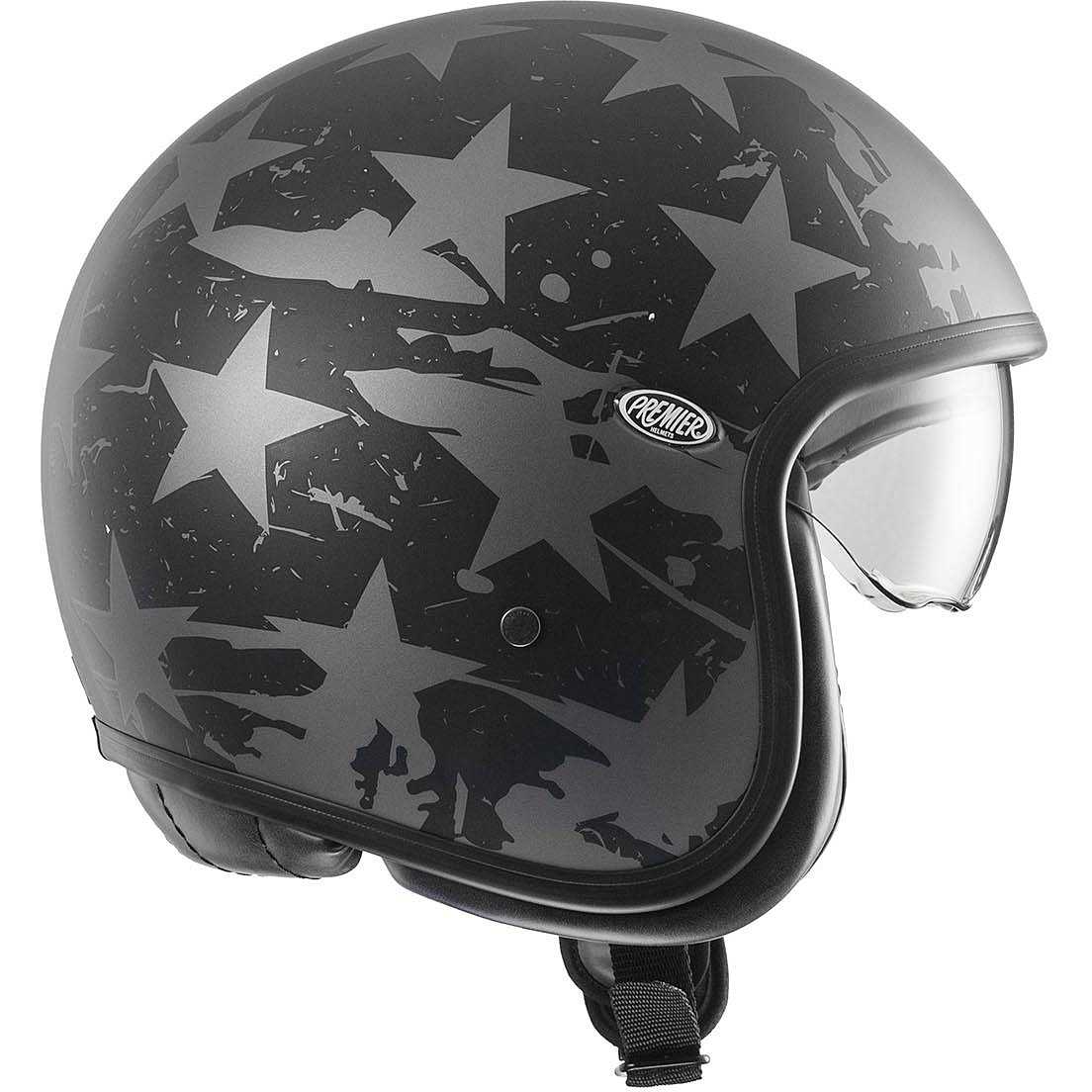 Casque Moto Jet Premier VINTAGE US 17 BM Gris Mat Vente en Ligne ...