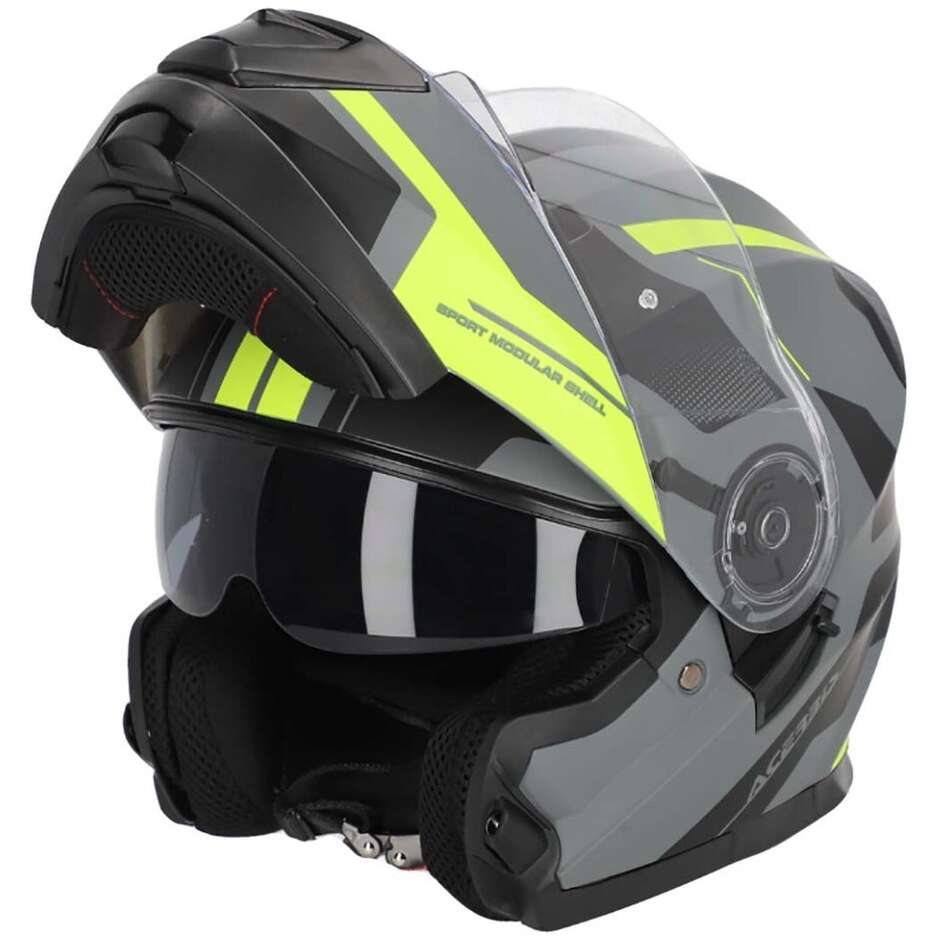Casque Moto Modulable Acerbis Double Visière SEREL 22.06 Noir Jaune ...