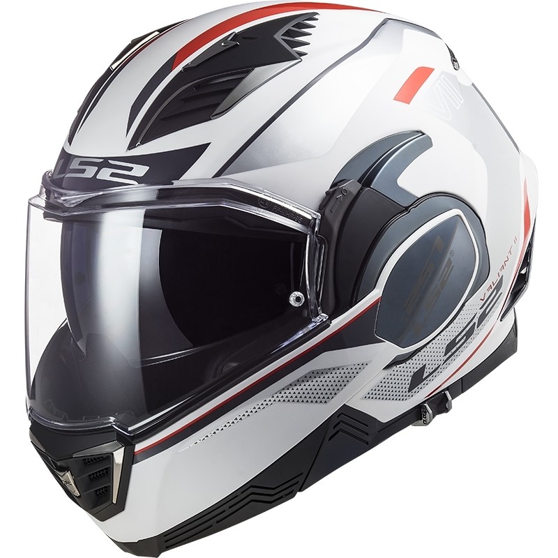 Casque Moto Modulable Ls2 FF900 Valiant 2 HUB Blanc Argent Vente en ...