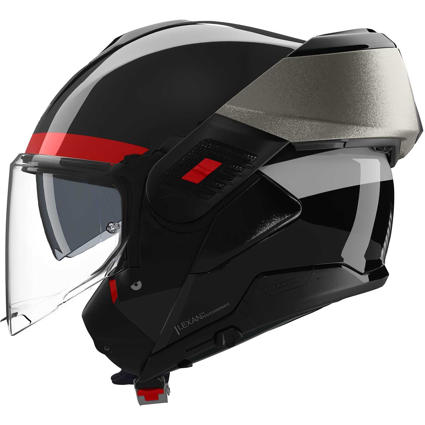 Casque moto modulable Nolan N120-1 BLOCK 357 P/J Noir Anthracite Rouge ...
