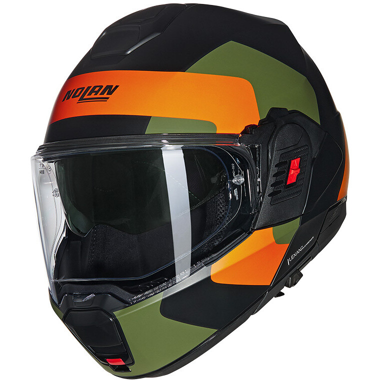 Casque Moto Modulable P/J Nolan N120-1 HOMOCROME 345 Noir Orange Vert ...